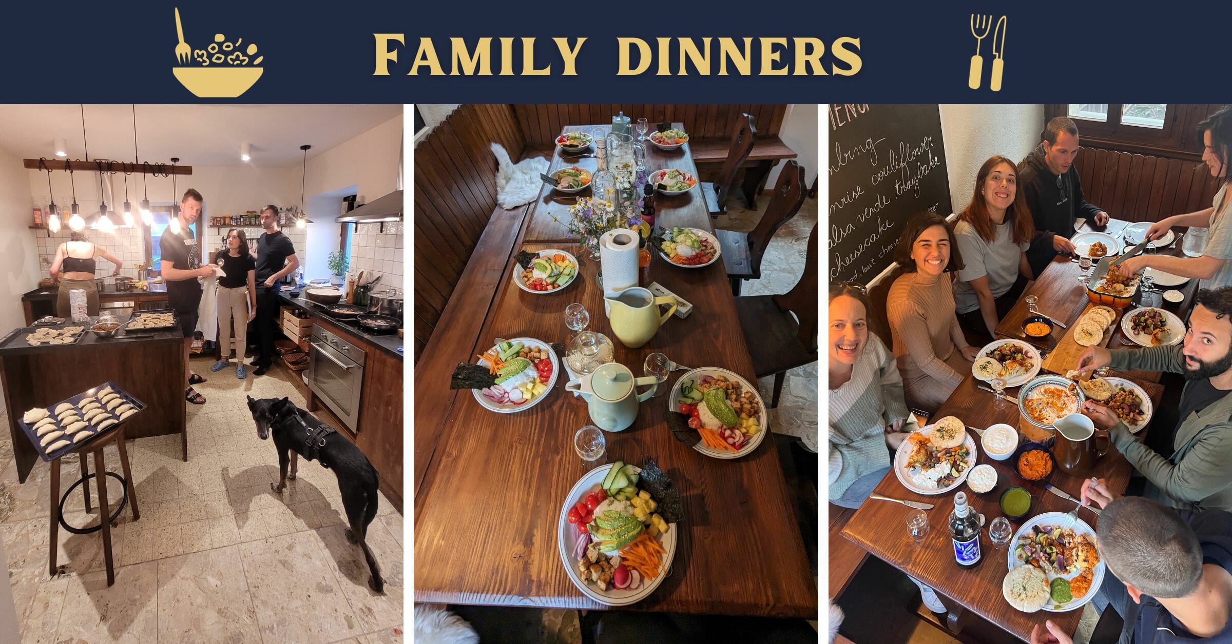 The organisation of our family dinners at Alpiness coliving